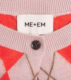 ME+EM Wool-cashmere Argyle Cardigan