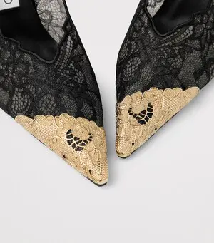 JIMMY CHOO Faiz 100 Lace Pumps - Black