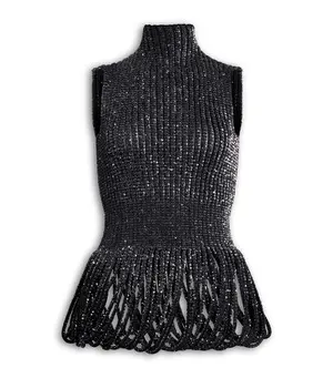 Alaïa Embellished High-neck Top