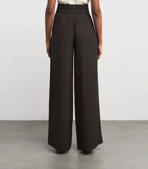JOSEPH Crepe Dee Wide-leg Trousers - Brown