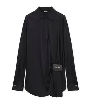Loewe Silk Draped Shirt - Black