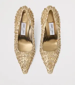 JIMMY CHOO Ixia 80 Embellished Mesh Pumps