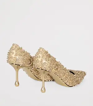 JIMMY CHOO Ixia 80 Embellished Mesh Pumps