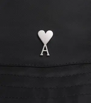 AMI Paris Cotton Bucket Hat With Logo Embroidery - Black