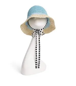 Missoni Straw Hat With Tie Detail - Blue