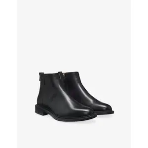 Hugo Logo Trim Leather Boots