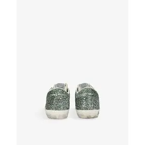 GOLDEN GOOSE Super-star Glitter-embellished Low-top Sneakers - Silver