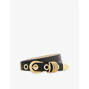 DEHANCHE Hollyhock Rivet Leather Belt - Black & Gold