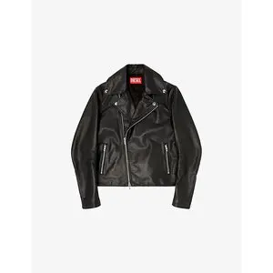 DIESEL L-e0-wrd Waxed Leather Jacket