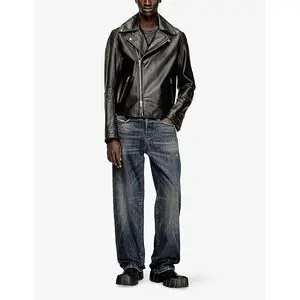 DIESEL L-e0-wrd Waxed Leather Jacket
