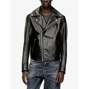 DIESEL L-e0-wrd Waxed Leather Jacket