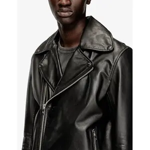 DIESEL L-e0-wrd Waxed Leather Jacket