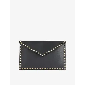Valentino Garavani Rockstud Leather Clutch - Nero