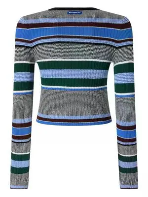 Pinko Multicoloured Striped Ribbed Knit Crew Neck Sweater