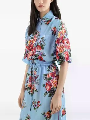Dolce & Gabbana Floral-print Shirt - Blue