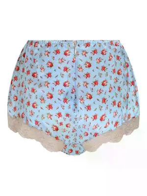 Dolce & Gabbana Floral-print Lace Briefs - Blue