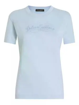 Dolce & Gabbana Logo-embroidered T-shirt - Blue