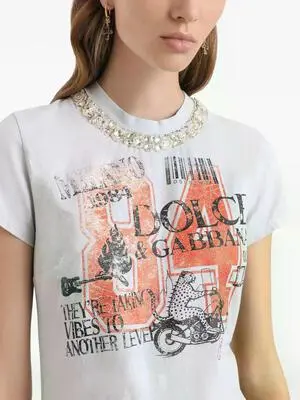 Dolce & Gabbana Print-detail Embellished T-shirt