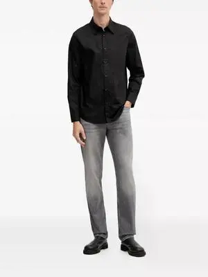 Armani Exchange Patterned Buttoned Shirt - Black