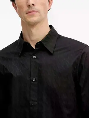 Armani Exchange Patterned Buttoned Shirt - Black