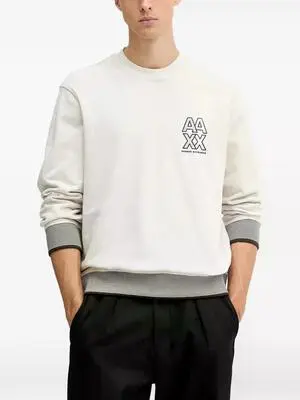 Armani Exchange Logo-embroidered Striped Sweatshirt