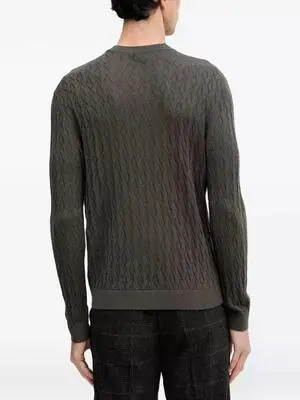 Armani Exchange Patterned Crew Neck Sweater