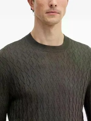 Armani Exchange Patterned Crew Neck Sweater