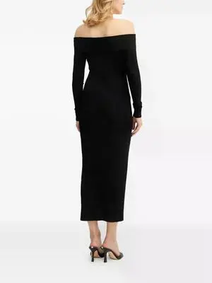 Armani Exchange Off-shoulder Long-sleeve Midi Dress