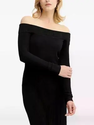 Armani Exchange Off-shoulder Long-sleeve Midi Dress
