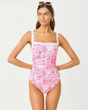 Lilly Pulitzer® Shirred One-piece Swimsuit - Cherry Blossom Pink Lil Fleur De Lilly