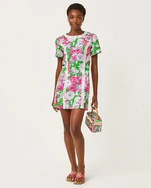 LILLY PULITZER Salem Shift Romper - Cherry Blossom Pink Chicken Check
