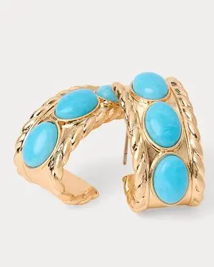 LILLY PULITZER Sunshine Grove Hoop Earrings - Turquoise Tide