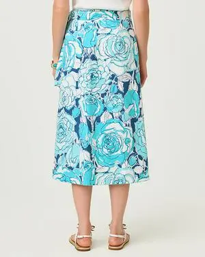 LILLY PULITZER Constance Reversible Midi Wrap Skirt - Putting Green Lilly Of The Valley
