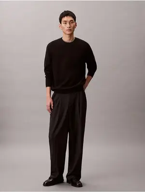 Calvin Klein Relaxed Fit Tech Knit Sweater - Black
