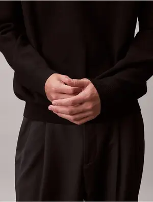 Calvin Klein Relaxed Fit Tech Knit Sweater - Black
