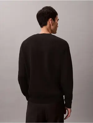 Calvin Klein Relaxed Fit Tech Knit Sweater - Black