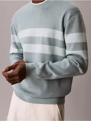 Calvin Klein Tech Knit Striped Sweater - Lead