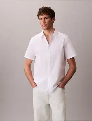 Calvin Klein Seersucker Classic Button-down Shirt - Brilliant White