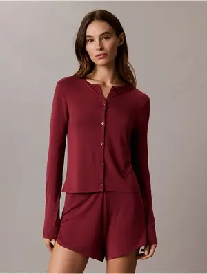 Calvin Klein Ultra Soft Modal Cardigan - Established Red