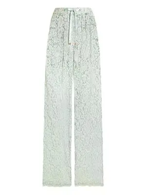Dolce & Gabbana Floral Lace Palazzo Pants - Green