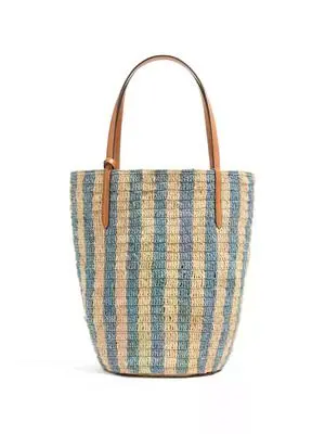 Valentino Garavani Striped Raffia Shopping Bag