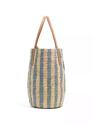 Valentino Garavani Striped Raffia Shopping Bag
