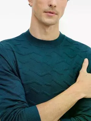 Armani Exchange Long-sleeve Textured Crew Neck Sweater