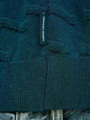 Armani Exchange Long-sleeve Textured Crew Neck Sweater