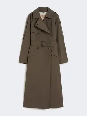 Max Mara Wide Water-repellent Twill Trench Coat - Green