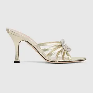 Gucci Slide Sandal With Crystal Interlocking G