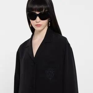 Gucci Silk Crêpe De Chine Shirt With Embroidery - Black