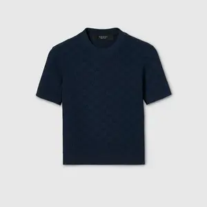 Gucci Gg Fine Fabric Jacquard Top - Blue
