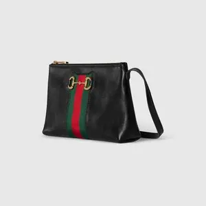 Gucci Horsebit Web Small Shoulder Bag In Leather