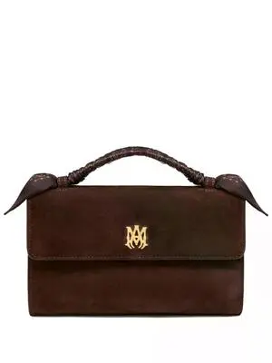 Amiri Long Ma Pochette Suede Bag With Ma Icon Hardware - Brown